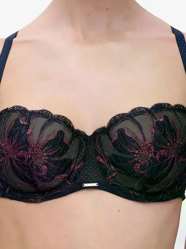 Chantelle Embroidered Lace-trim Bra