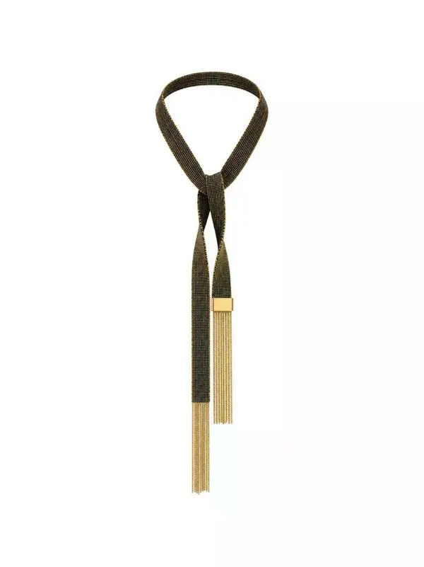 Elisabetta Franchi Tassel-detail Chain-link Necklace - Black