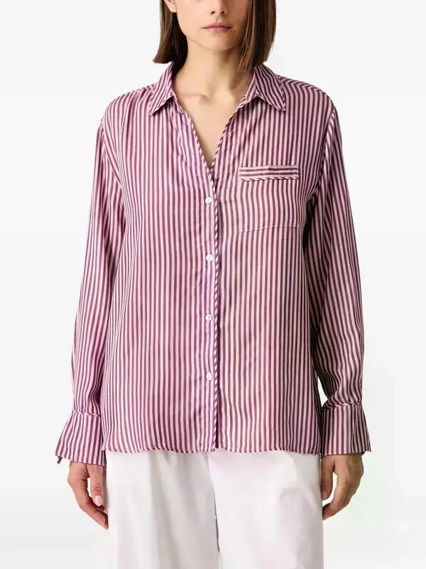 Chantelle Mael Striped Pajama Shirt - Purple