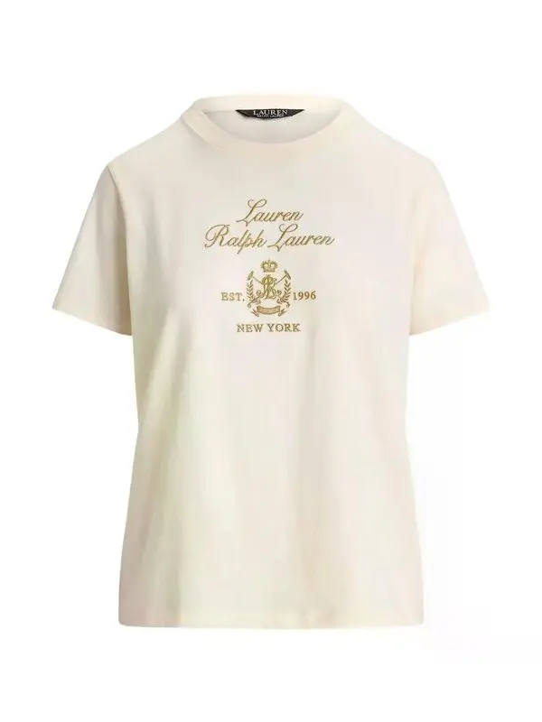 Ralph Lauren Logo-embroidered T-shirt - Neutrals