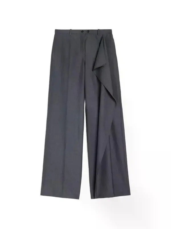 JIL SANDER Fil-à-fil Wool Trousers - Grey