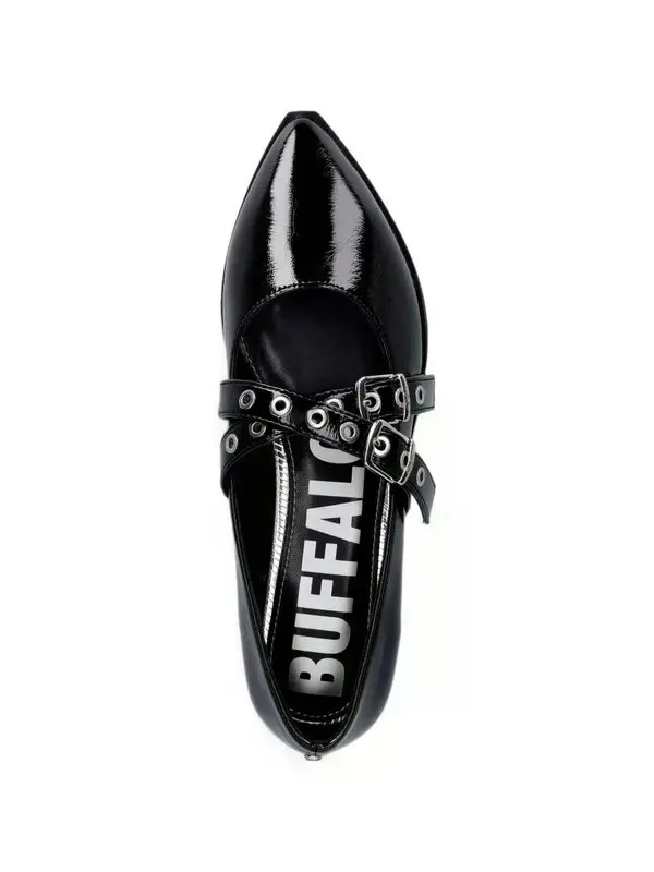BUFFALO Marly Cross Buckled Ballet Flats