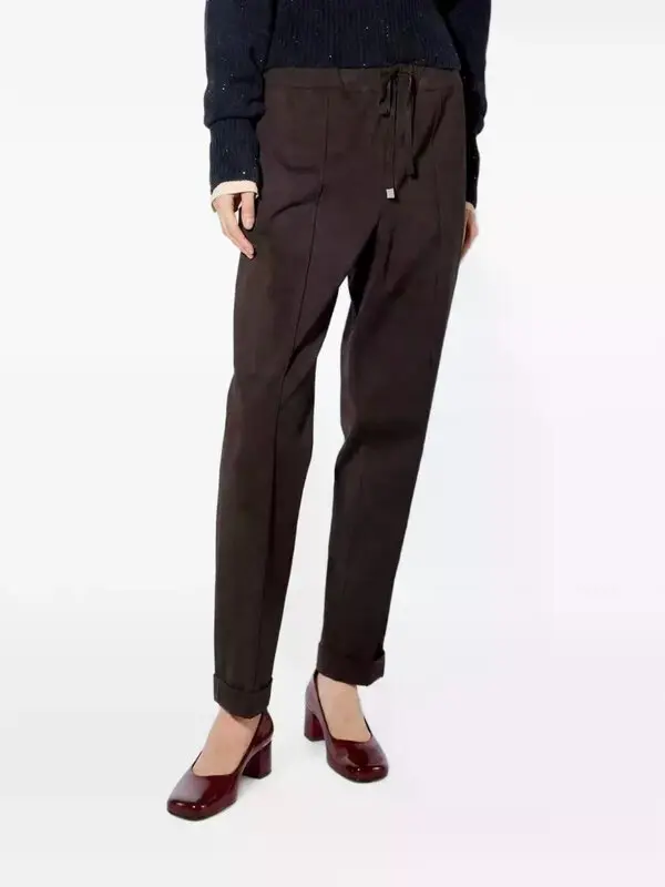 Liviana Conti Drawstring-waist Pressed-crease Tapered Trousers