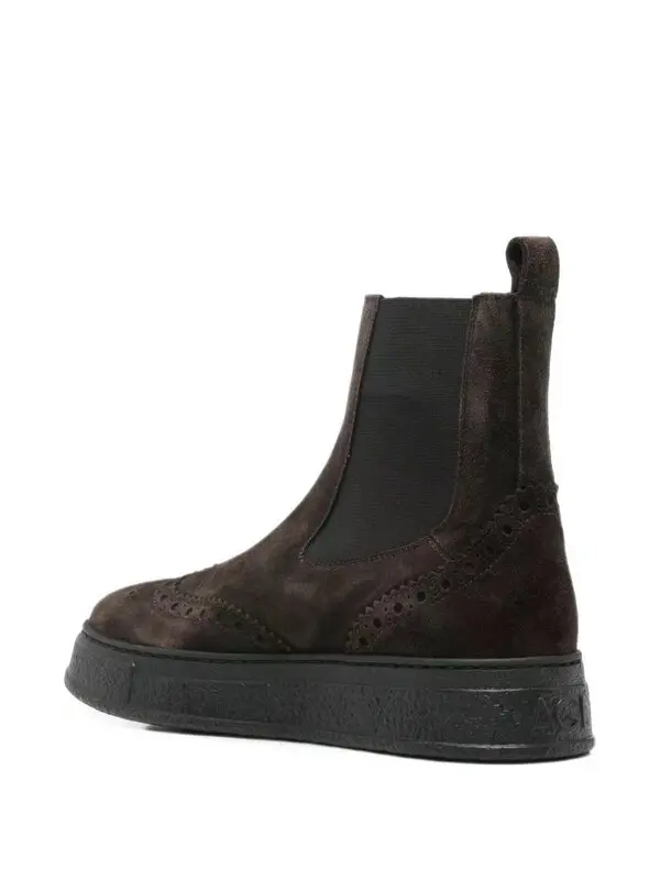Agl Brogue-detail Suede Chelsea Boots