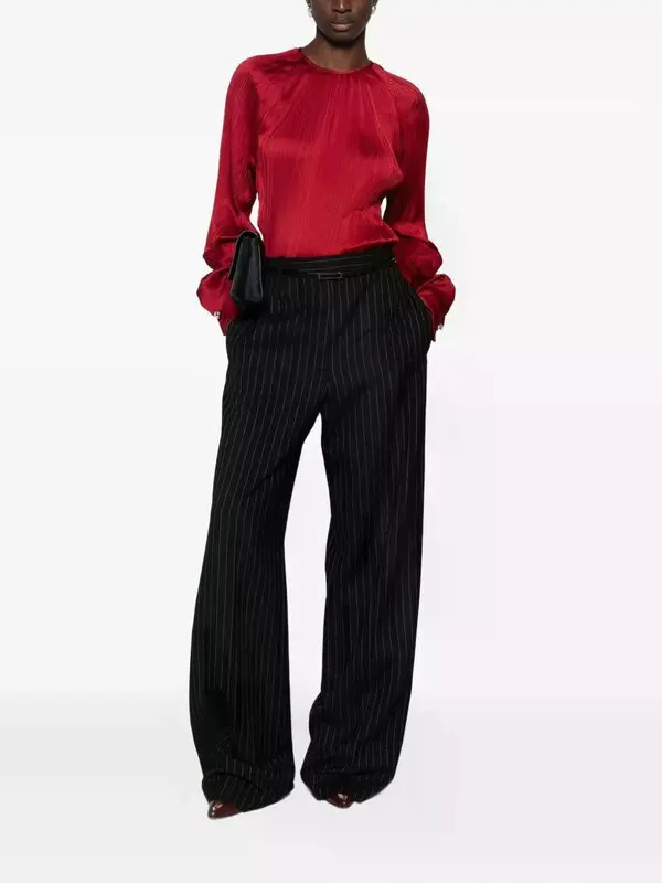 LANVIN Pleated Long-sleeve Blouse