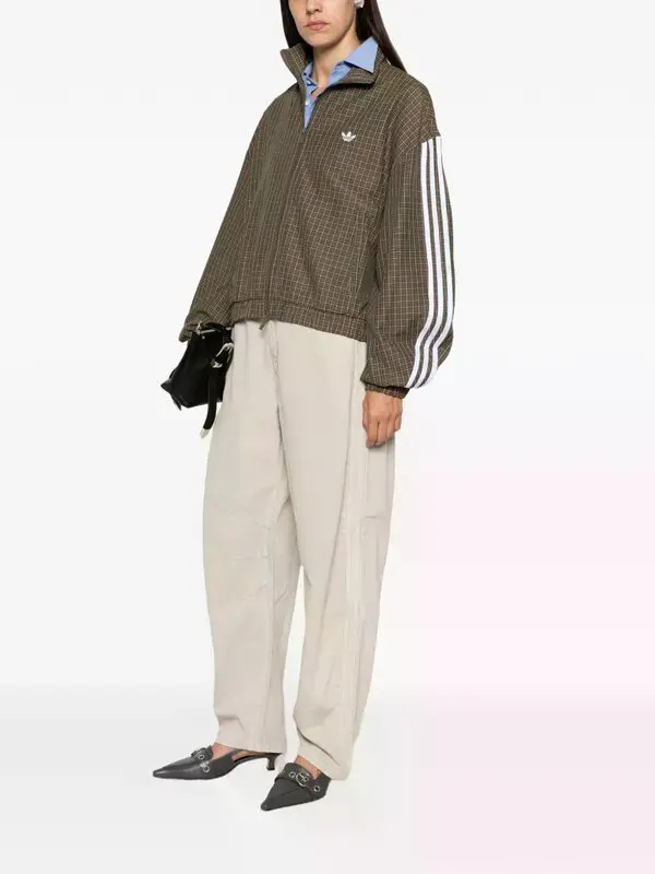 Adidas Check-pattern Side-stripe Jacket