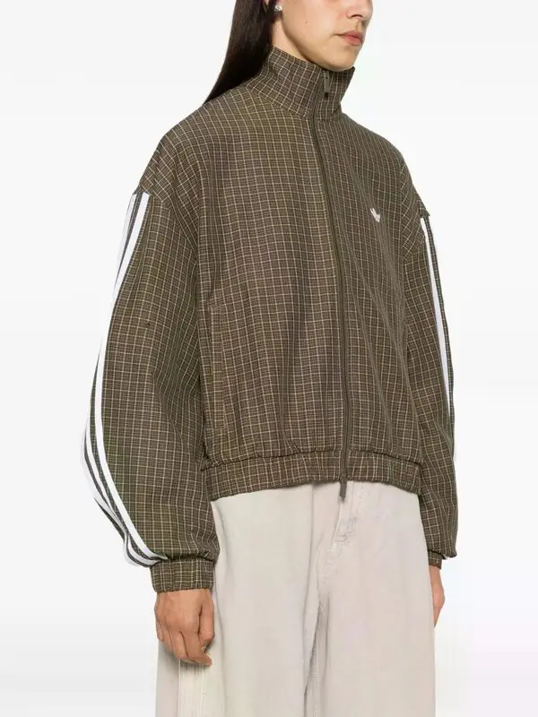 Adidas Check-pattern Side-stripe Jacket