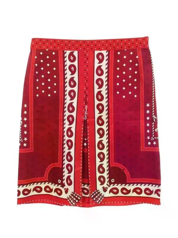 Hermès 2010s Silk Midi Skirt