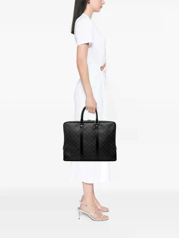 LOUIS VUITTON 2012 Damier Graphite Porte Documents Voyage Pm Business Bag