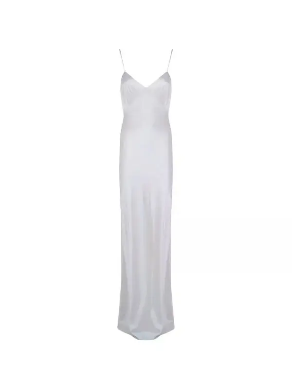 Max Mara Satin-finish Spaghetti-strap Maxi Dress