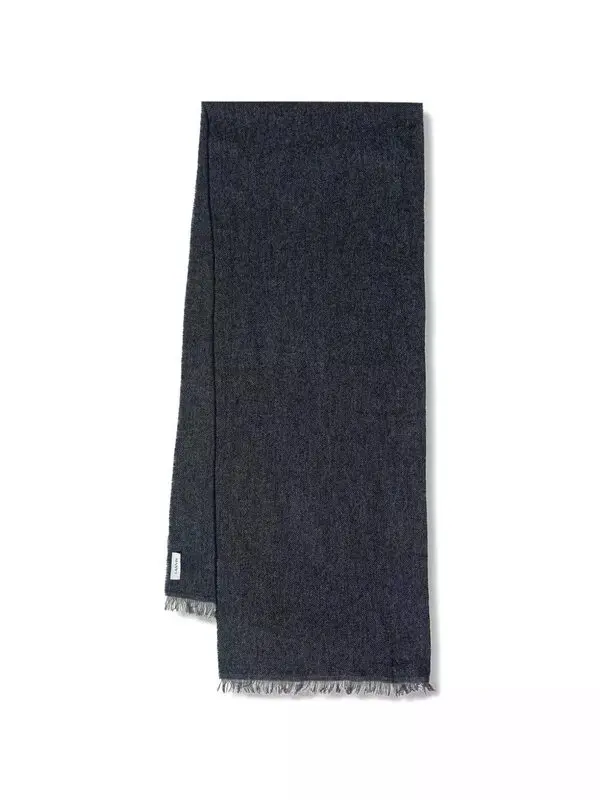 LANVIN Logo-embroidered Frayed Scarf