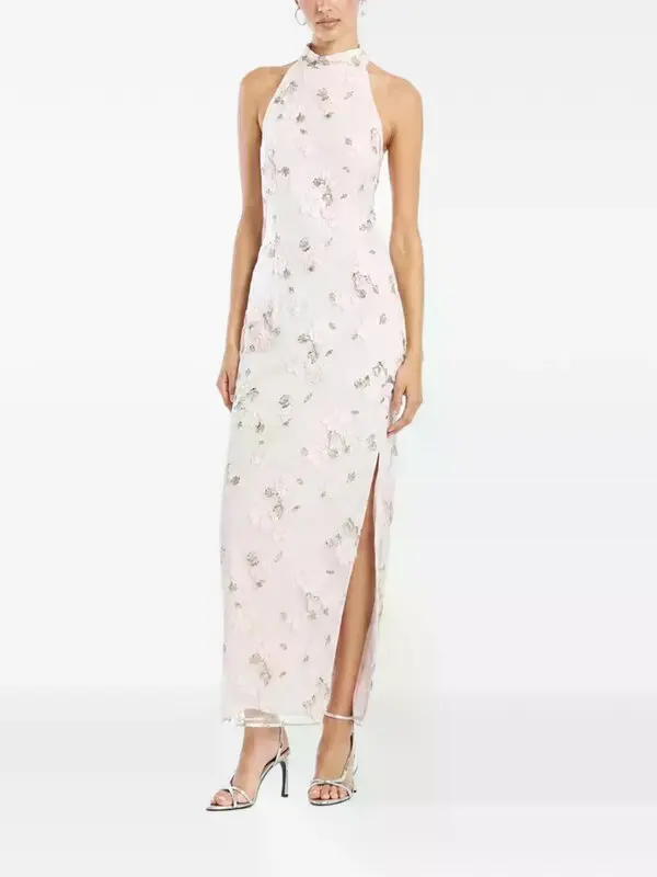 ROTATE BY BIRGER CHRISTENSEN Flower Beads Maxi Dress Light - Pink