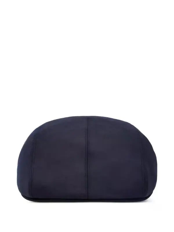 Canali Logo-patch Wool Flat Cap - Blue
