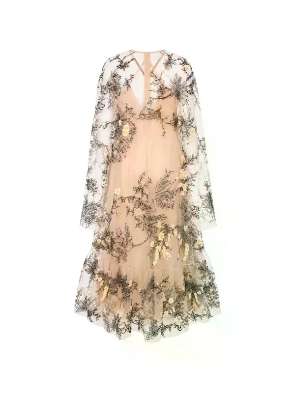 Biyan Galari Embroidered Beaded Tulle Dress