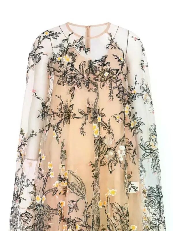 Biyan Galari Embroidered Beaded Tulle Dress