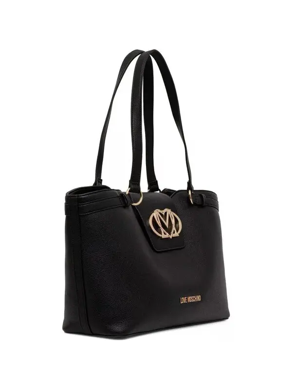 Moschino Logo-plaque Tote Bag - Black