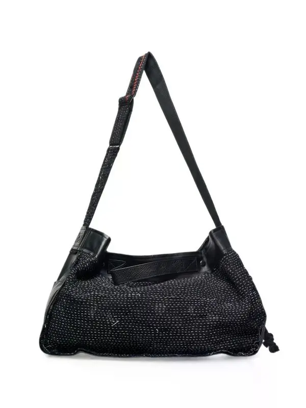 Y’s X Faf Kantha Contrast-stitch Shoulder Bag