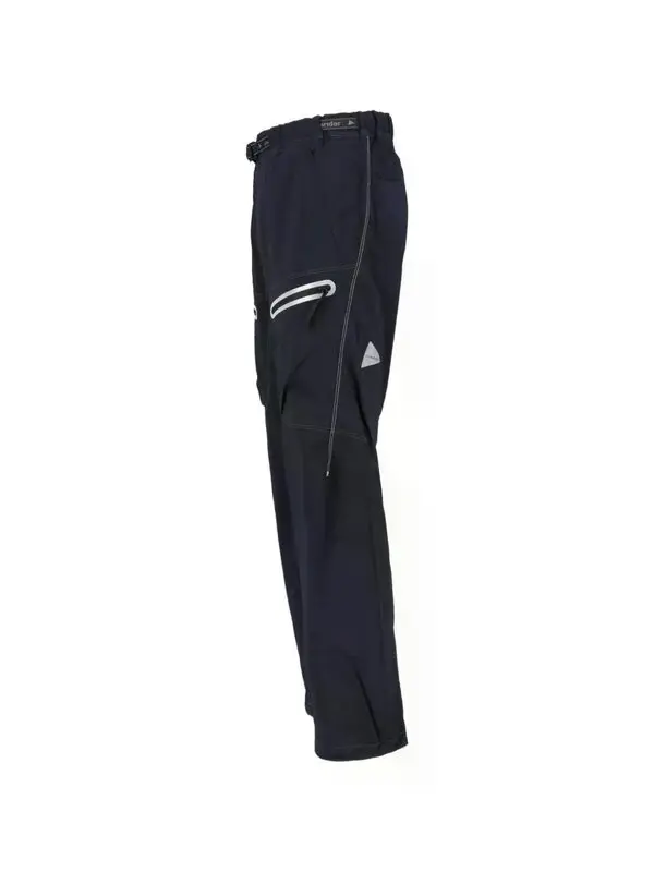 AND WANDER Belted Contrast-stitch Trousers