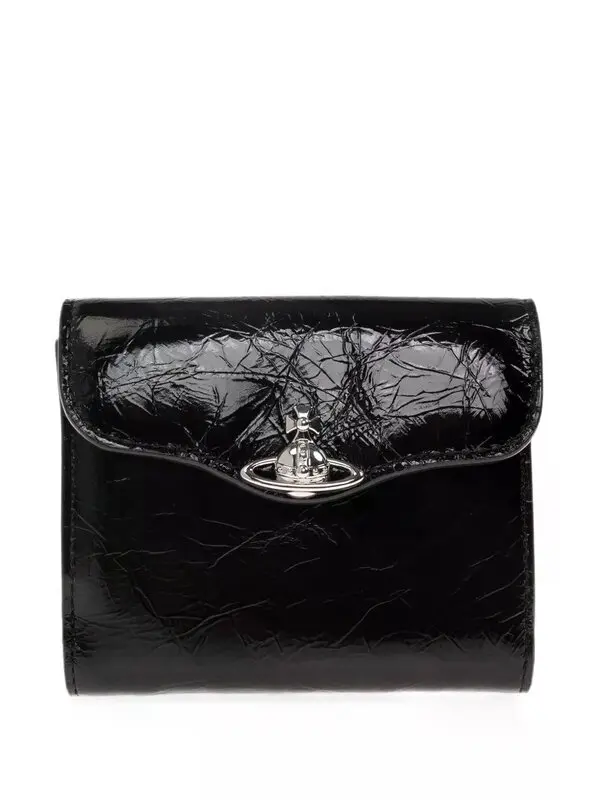 VIVIENNE WESTWOOD Orb-plaque Crinkled-leather Wallet