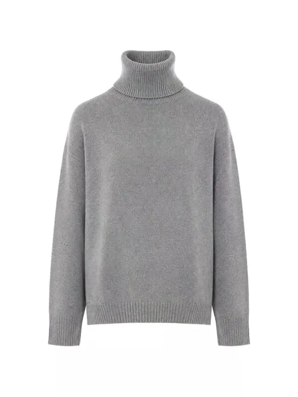ALLUDE Roll-neck Cashmere Sweater - Grey