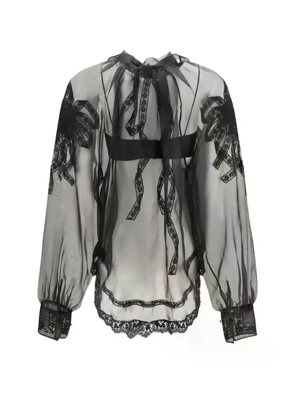 Ermanno Scervino Embroidered Pussy-bow Shirt