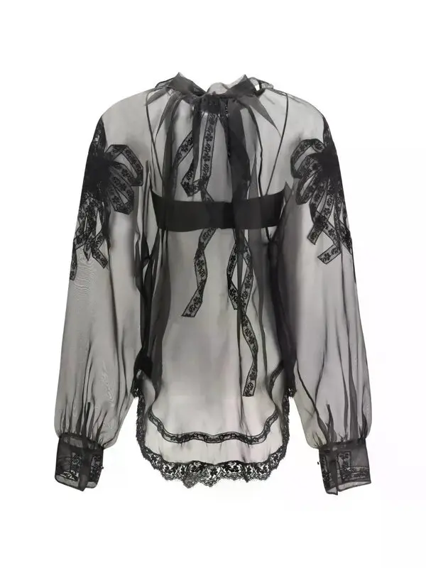 Ermanno Scervino Embroidered Pussy-bow Shirt