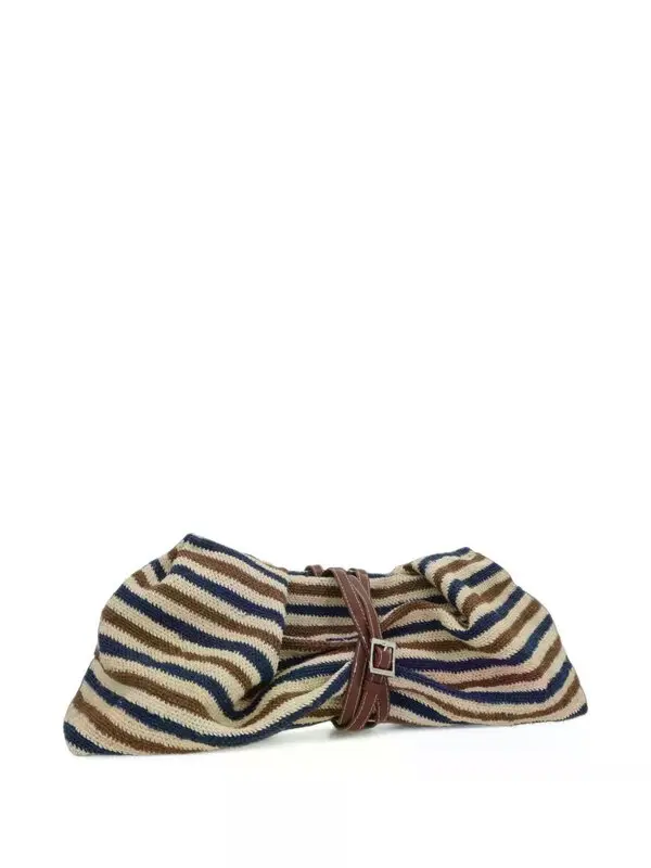 SENSI STUDIO Striped Sisal Clutch Bag