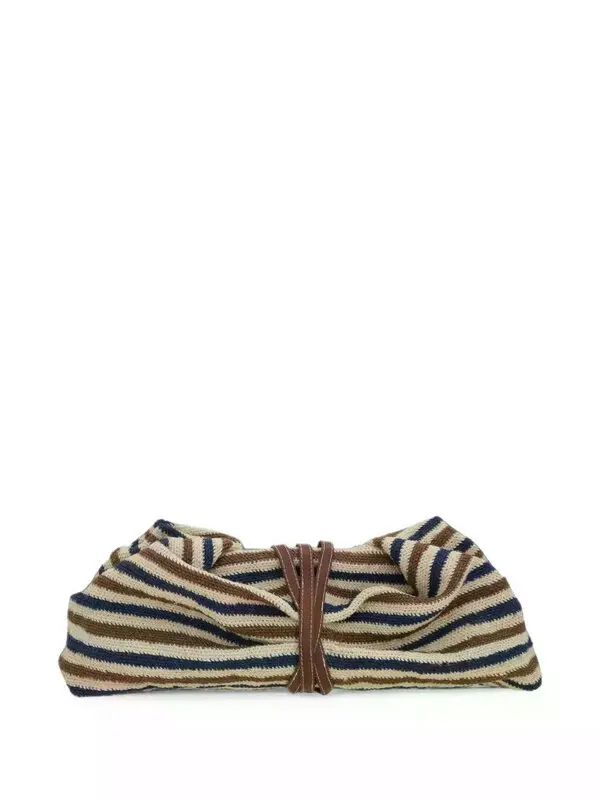 SENSI STUDIO Striped Sisal Clutch Bag