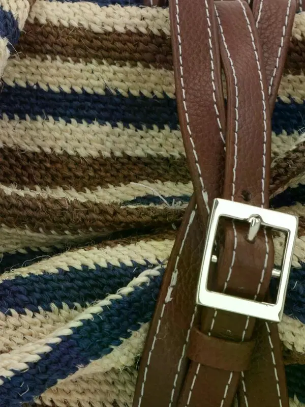 SENSI STUDIO Striped Sisal Clutch Bag