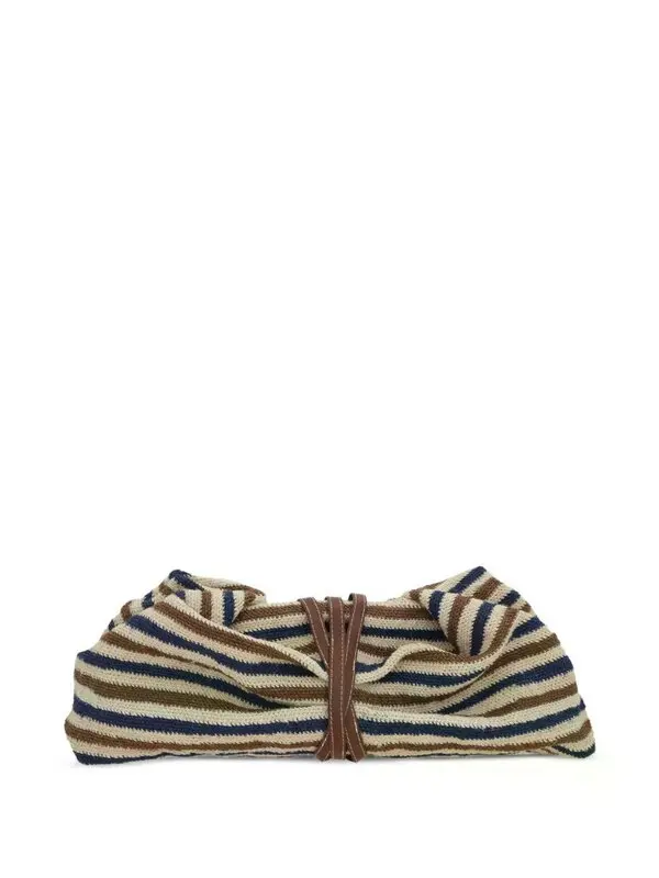SENSI STUDIO Striped Sisal Clutch Bag