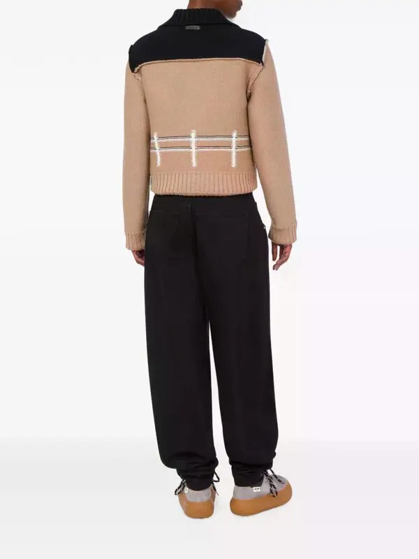 Moschino Lamb-intarsia Wool Cardigan