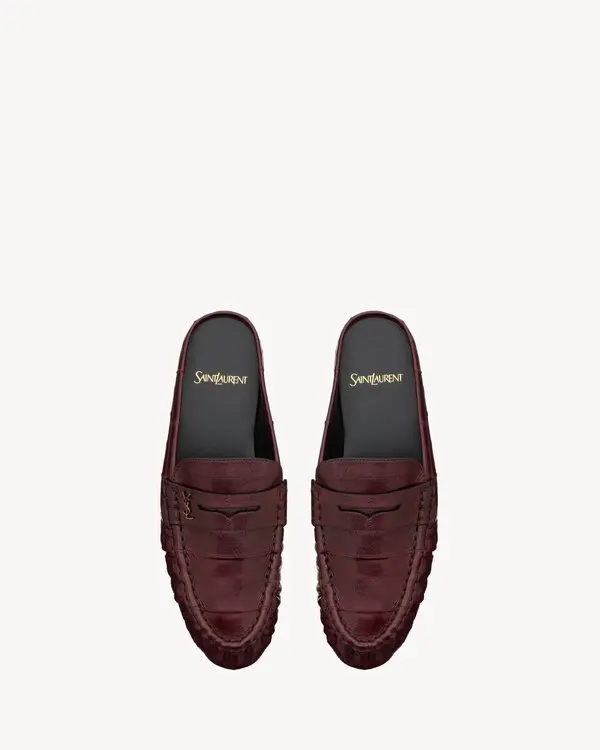 Saint Laurent Le Loafer Mules In Hagfish