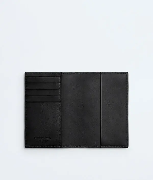 Bottega Veneta Intrecciato Passport Case - Black