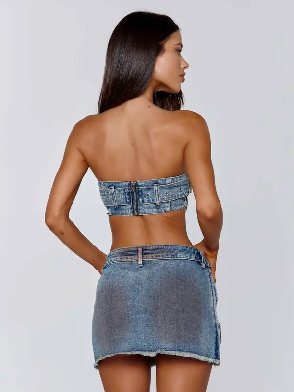 OUTCAST Jacinta Mini Skirt Denim