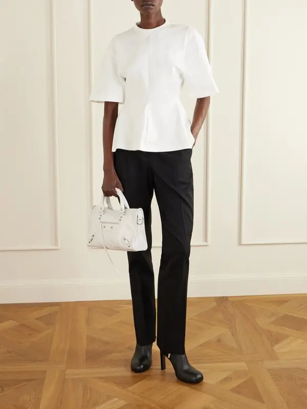 Balenciaga Le City Small Embellished Textured-leather Tote - White