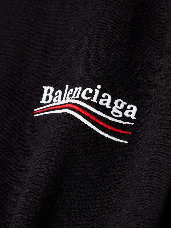 Balenciaga Oversized Embroidered Cotton-jersey T-shirt