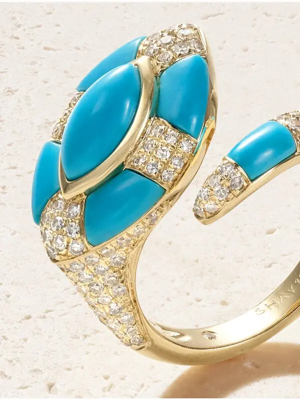 Shay Riviera 18-karat Gold, Turquoise And Diamond Ring