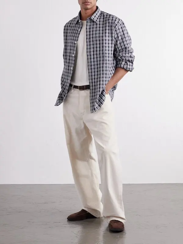 Nn07 Deon 50007 Checked Mouliné Woven Organic Cotton Shirt