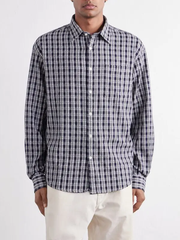 Nn07 Deon 50007 Checked Mouliné Woven Organic Cotton Shirt