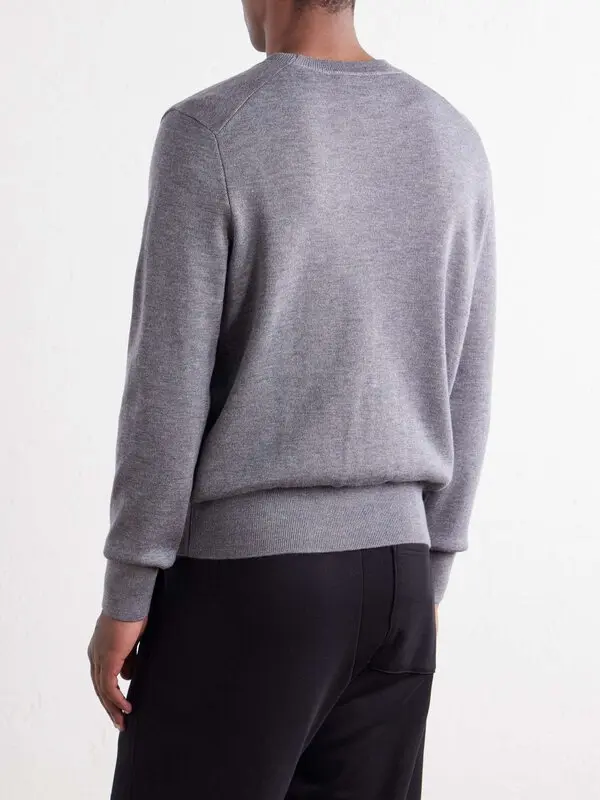 AMI Paris Adc Logo-embroidered Merino Wool Sweater