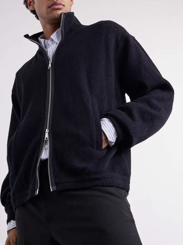 MFPEN Covet Ribbed Cotton-jersey Zip-up Sweatshirt