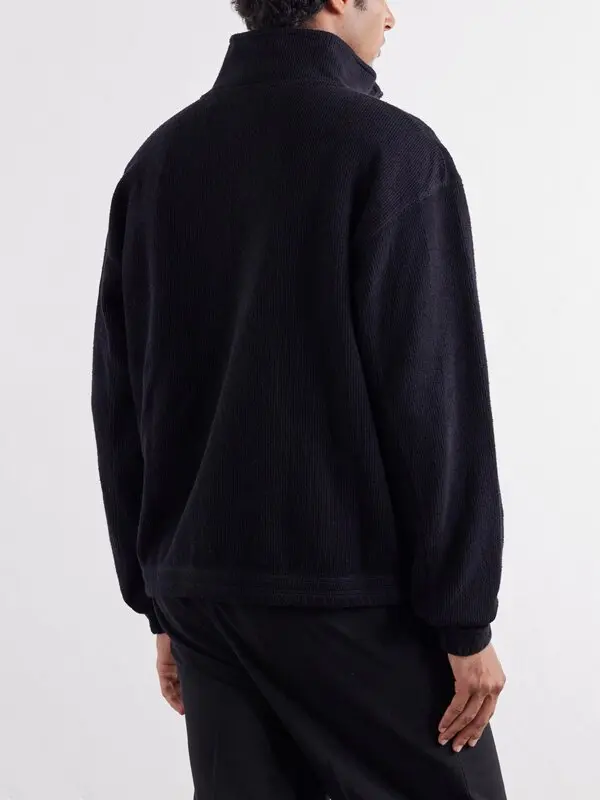 MFPEN Covet Ribbed Cotton-jersey Zip-up Sweatshirt - Black