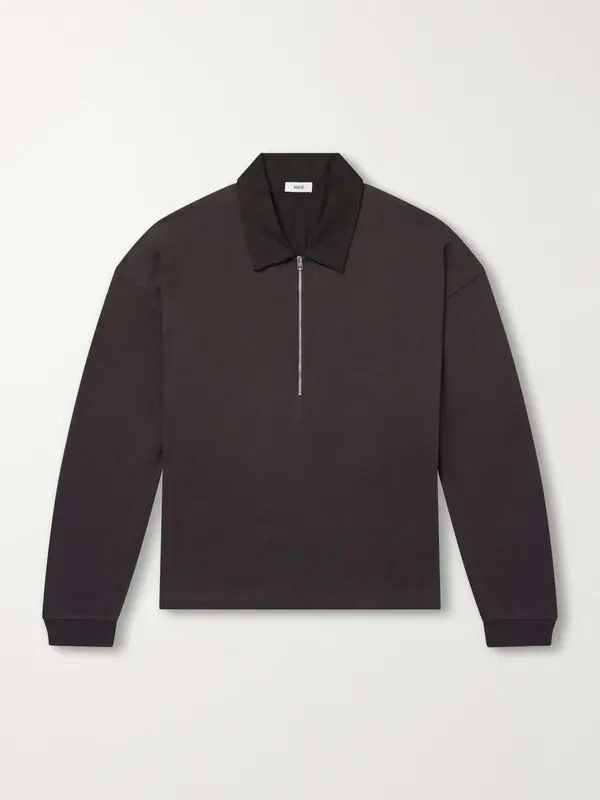 AGOLDE Darius Cotton-jersey Half-zip Polo Shirt