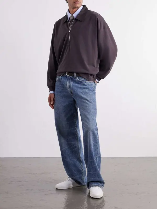 AGOLDE Darius Cotton-jersey Half-zip Polo Shirt