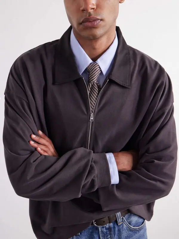 AGOLDE Darius Cotton-jersey Half-zip Polo Shirt