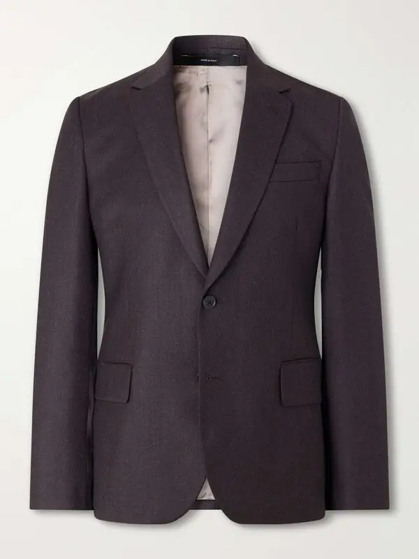 Paul Smith Wool And Cashmere-blend Flannel Suit Jacket - Brown