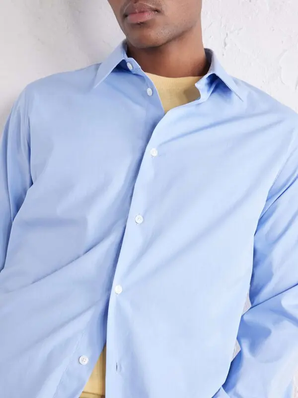 AMI Paris Tailor Logo-embroidered Cotton-poplin Shirt