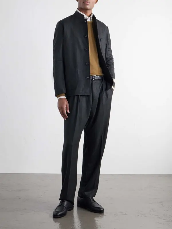 Massimo Alba Stan Straight-leg Pleated Virgin Wool Suit Trousers