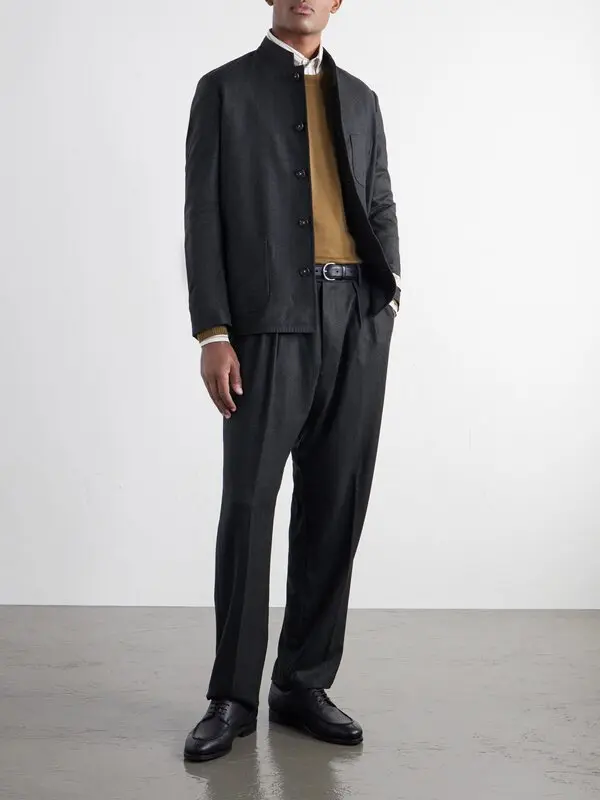 Massimo Alba Stan Straight-leg Pleated Virgin Wool Suit Trousers
