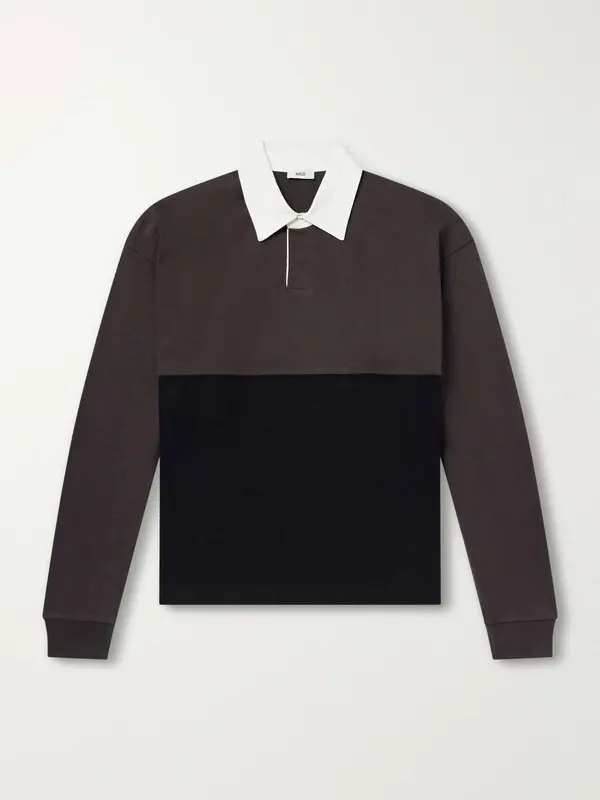 AGOLDE Colour-block Cotton-jersey Polo Shirt